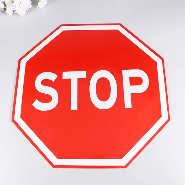 STOP SIGN TRAFFIC Warning Sign Double Sided Road Paddle - 30x30cm £15. ...