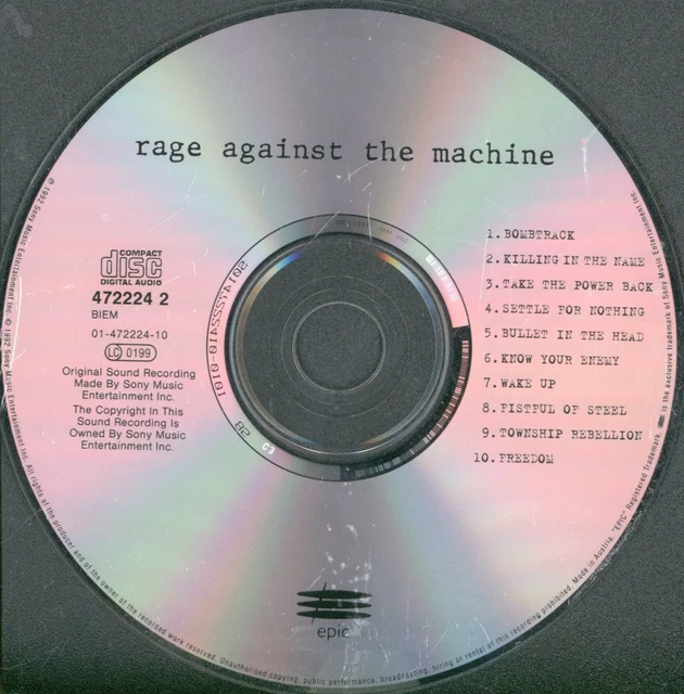 RAGE AGAINST THE Machine Self-Titled CD Europe Epic 1992 4722242 EUR 6 ...