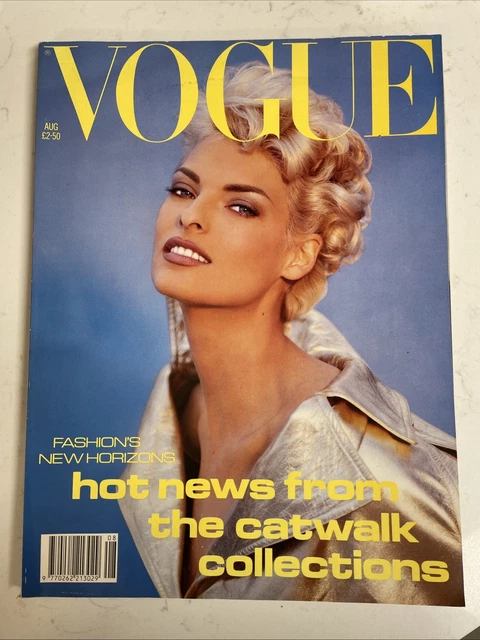VOGUE UK MAGAZINE Linda Evangelista August 1991 Vintage British Fashion ...
