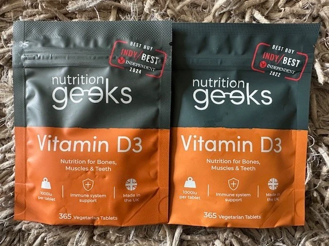 NUTRITION GEEKS VITAMIN D DAILY SUPPLEMENT 365 x 2 EXP 2027 YEARS/12 ...