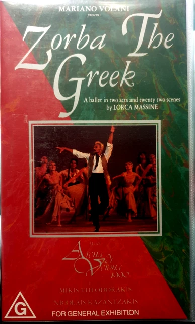 ZORBA THE GREEK VHS TAPE Ballet Lorca Massine 1990 PAL Vladimir ...