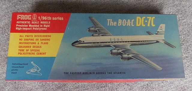VINTAGE MODEL AIRCRAFT Kit FROG 1/96 BOAC DC-7C 351P mint £131.00 ...