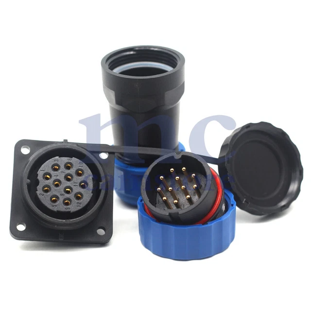 SD28 IP67 12 Pin Bulkhead Connector Plug Socket,LED Power Cable Wire ...