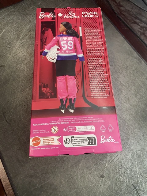 BARBIE TIM HORTONS PWHL 2025 Doll Pink Purple Teal Jersey + Stick/ Puck ...
