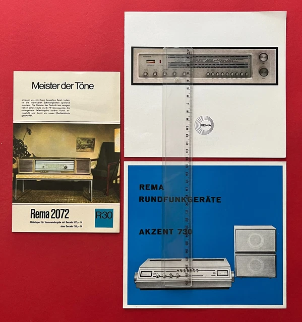3 X DDR Reklame Prospekt um 1970 Radio REMA 2072, Arioso 730, Akzent ...