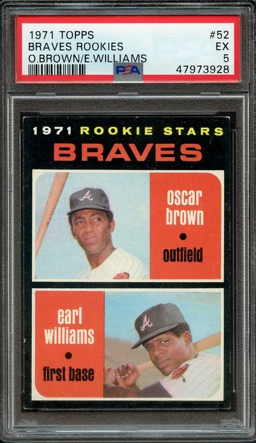 1971 TOPPS 52 Braves Rookie Stars Oscar Marron Earl Williams Carte ...
