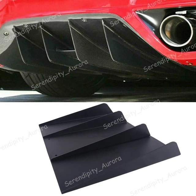 FOR UNIVERSAL REAR Diffuser 4 Fins Bumper Splitter Chin Spoiler Lip ...