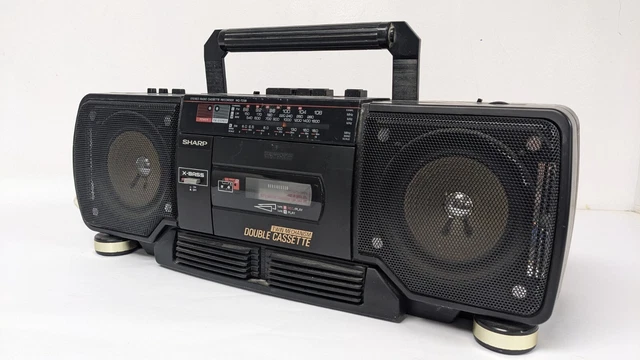 VINTAGE SHARP WQ-T238E (BK) Stereo Radio Cassette Recorder Boombox N13 ...