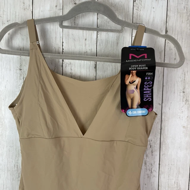 MAIDENFORM WEAR YOUR Own Bra Open Bust Body Shaper Beige Sz XL Firm ...