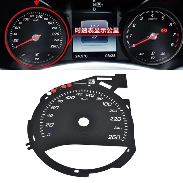 SPEEDOMETER DIALS GAUGES Paper from MPH to km/h For Benz GLC Class W253 ...