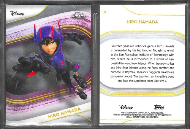 TOPPS CHROME DISNEY 2025 #9 Hiro Hamada Big Hero 6 Card £2.49 - PicClick UK