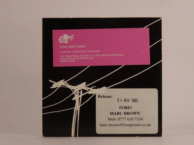 YEAH YEAH YEAHS MACHINE (E95) 3 pistes promo CD pochette carte unique ...