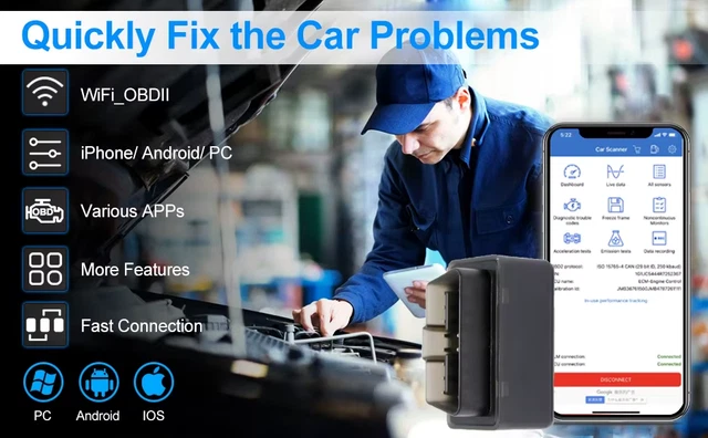 CAR DIAGNOSTIC FAULT Scanner OBD2 ELM 327 Bluetooth WiFi Torque App £14 ...