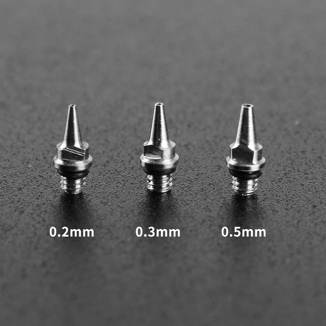 3D PRINTER PARTS 0.2/0.3/0.5mm Airbrush Nozzle Adapter Set Airbrush ...