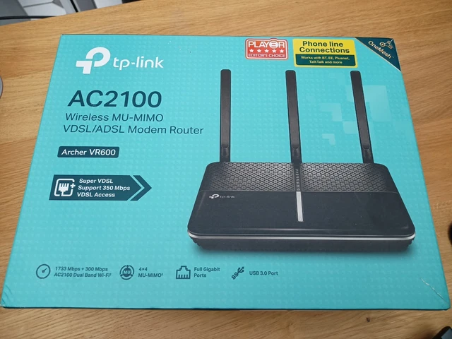 TP-LINK ARCHER VR600 V3 Dual-Band WiFi Modem Router - Black (AC2100) £ ...