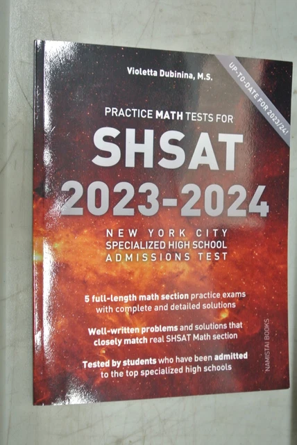 PRACTICE MATH TESTS For SHSAT 2023-2024 Vol. 2 - NY City HS by Violetta ...