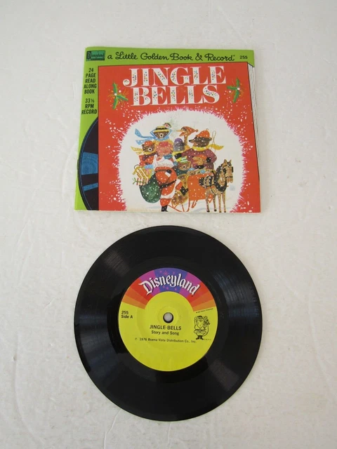 VINTAGE READ ALONG Little Golden Book Record JINGLE BELLS #255 ...