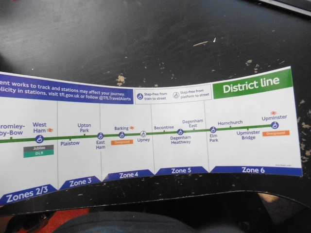 2017 ORIGINAL LONDON Underground Tube Carriage Train Map District Line ...