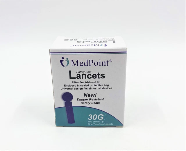 MED POINT SAFETY Seal Lancets 30g 100 Sterile Tip One Time Use Lancets ...