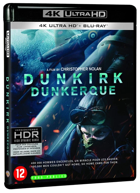 DUNKIRK (4K UHD Blu-ray) Mark Rylance Fionn Whitehead Christopher Nolan ...
