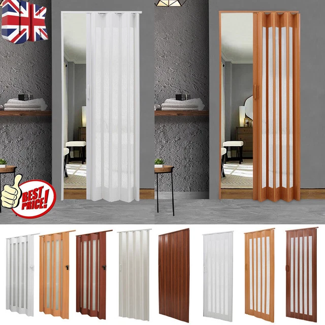 FOLDING DOOR PVC Internal Doors Sliding Concertina Accordion Magnetic ...