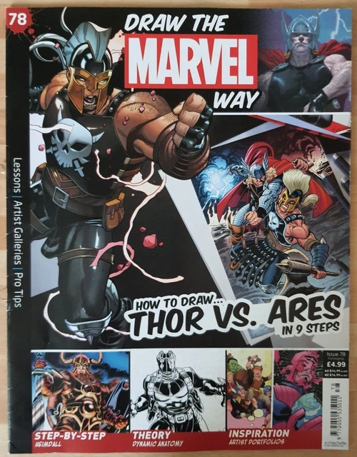 DRAW THE MARVEL Way #78 Thor vs. Ares Magazine Only Hachette Partworks ...