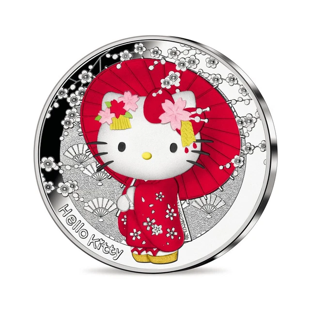10 EURO SILVER Proof 50th Anniversary Hello Kitty Japan France France ...