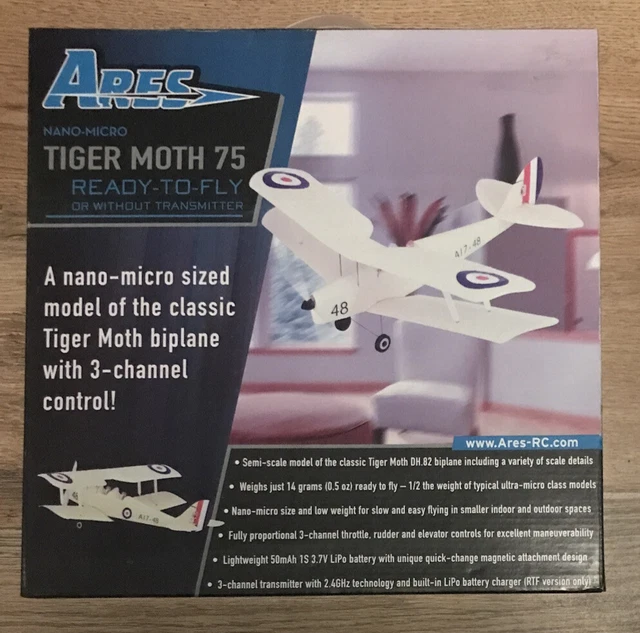 VERY RARE ARES Nano Micro Tiger Moth Biplane 75 (Not E-flite) Ready to ...