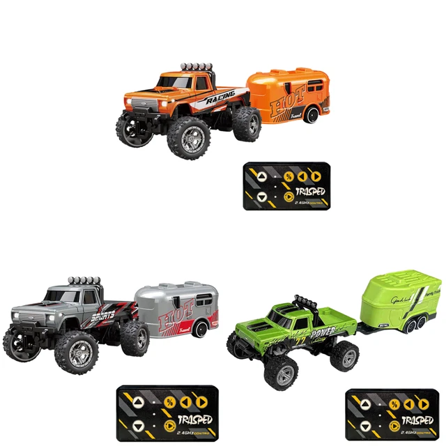 MINI RC MONSTER Truck with Lights 1 64 Scale Truck Children Toy Gift ...