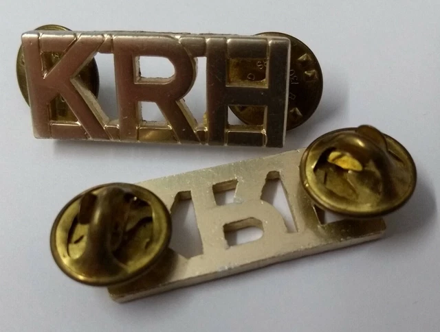 GENUINE BRITISH MILITARY King's Royal Hussars KRH Shoulder Title Badges ...