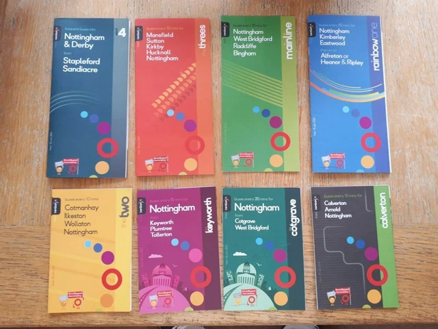 8 X TRENT Barton bus timetables: Nottingham area routes 19 July 2021 ...