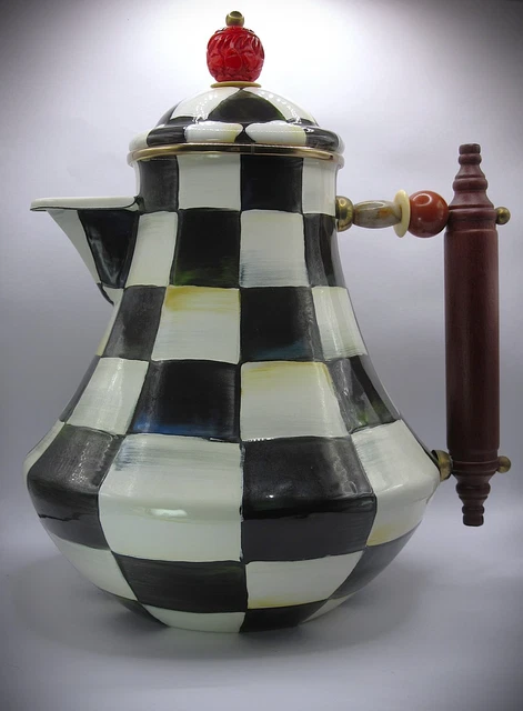 MACKENZIE CHILDS COURTLY Check Coffee pot £219.10 - PicClick UK