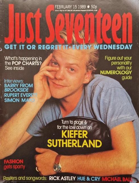 JUST SEVENTEEN MAGAZINE *** 15 Feb 1989 - Rupert Everett, Brookside ...