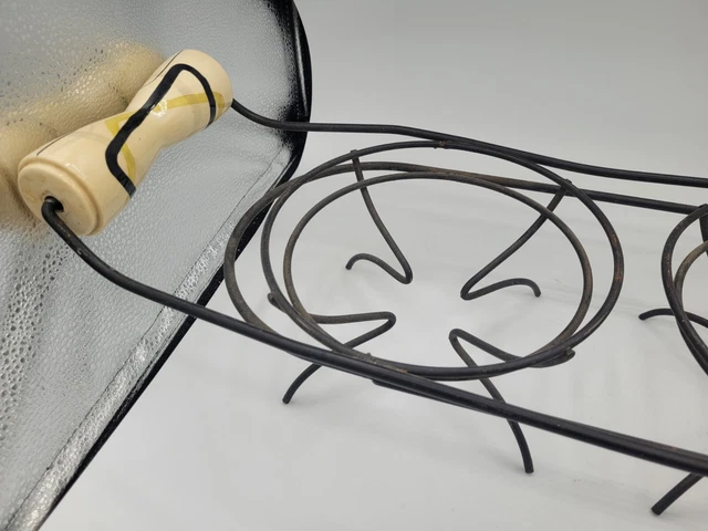 RARE VINTAGE RED Wing Pottery Smart Set Atomic Casserole Holder Warmer ...