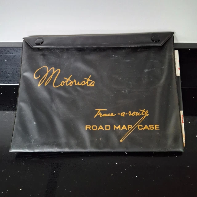 VINTAGE 1960/1970'S MOTORIST'S 'Trace-A-Route' Road Map Case with 32 ...