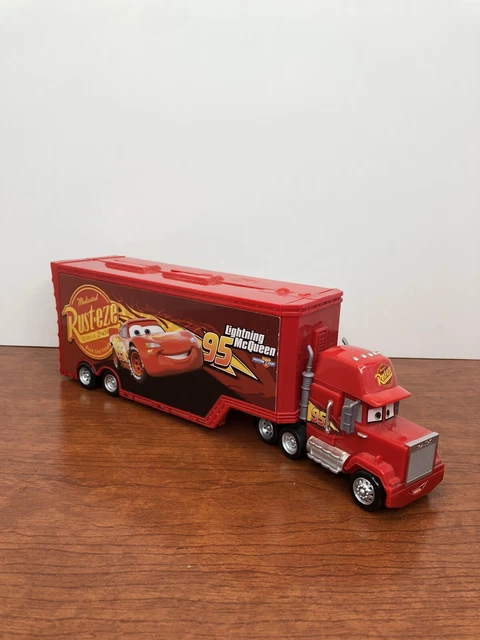 DISNEY PIXAR MACK Semi Truck Hauler Lightning McQueen Play set Mattel ...