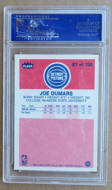 CARTA JOE DUMARS Rookie RC 1986 Fleer #27 PSA 8,0 quasi nuova-mt ...