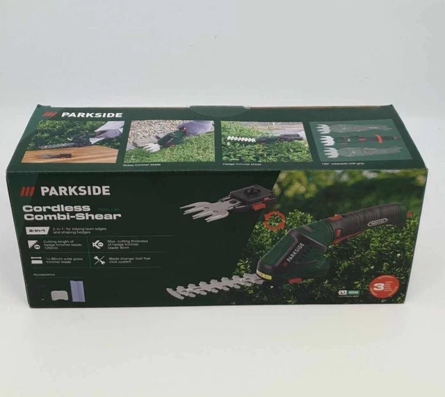 PARKSIDE CORDLESS COMBI-SHEAR 2-in-1 For Tidying Lawn Edges & Shaping ...