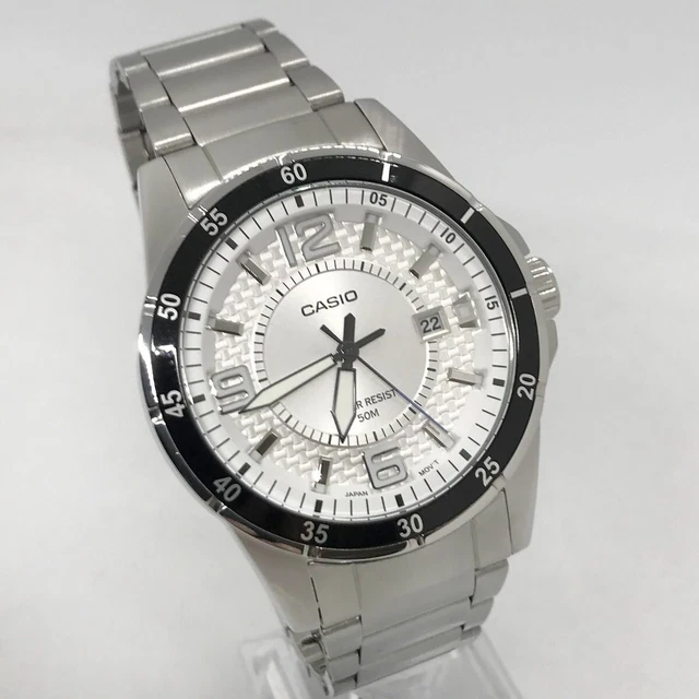 CASIO MTP-1291 HERREN Quarzuhr Mod 5058 großes lesbares weißes ...