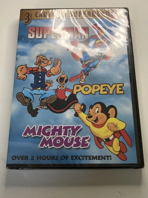 3 CARTOON CLASSICS Superhero's DVD Superman, Popeye, Mighty Mouse Over ...