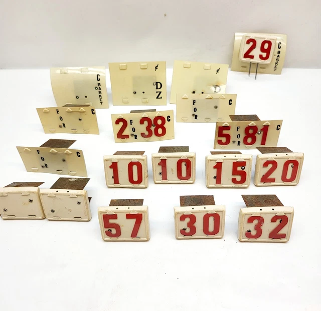 LOT VINTAGE GROCERY Store Shelf Price Tags Plastic Metal ...