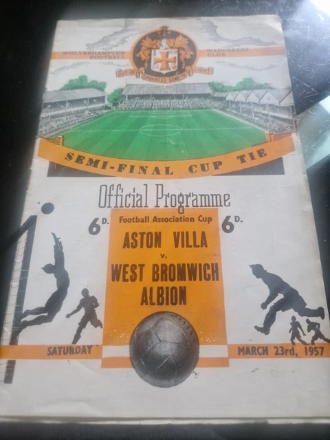 FA CUP SEMI Final 1957 Aston Villa V West Brom £7.50 - PicClick UK