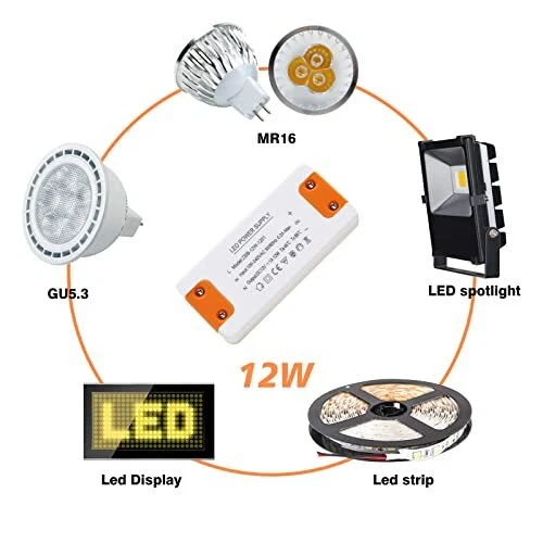 TRANSFORMATEUR 220V 12V LED 12W, LED Driver alimentation 12v 12w 1A ...
