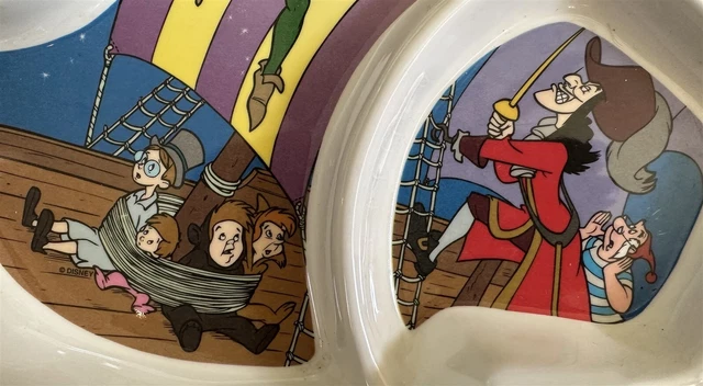 DISNEY PETER PAN CAPT HOOK's SHIP Shaped Child's Plate Colorful and ...