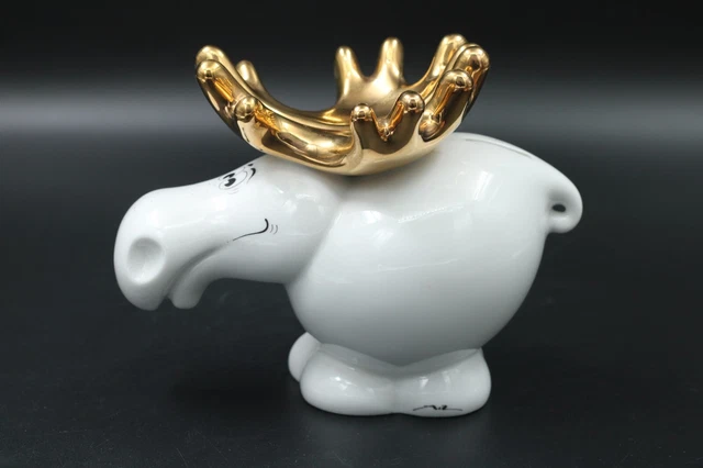 GOEBEL ADAM & Ziege Porzellan Spardose Ägyptische Elchkuh Elke weiß ...