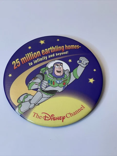 RARE DISNEY CHANNEL Promo Pinback Button - Buzz Lightyear Toy Story ...