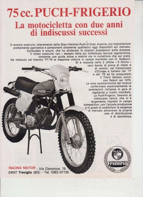 ADVERTISING PUBBLICITÀ -MOTO PUCH FRIGERIO 75 cc 1978-REGOLARITA ENDURO ...