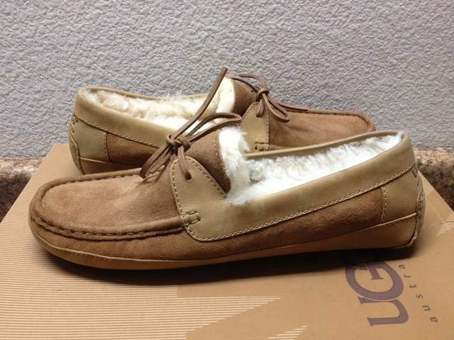 UGG BYRON CHESTNUT Leather Shearling Lined Shoe Us 13 / Eu 47 / Uk 12 £ ...