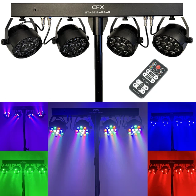 CFX LED PAR Bar System Stage Wash Light Lighting Package Remote Control ...