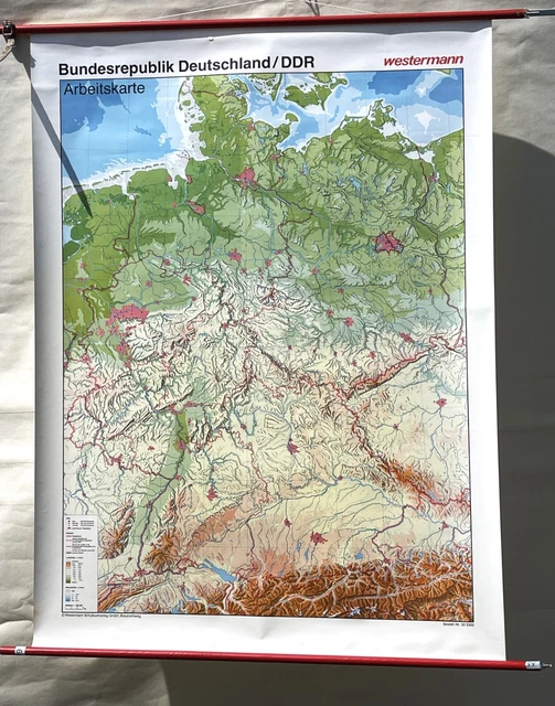 GERMANY/GDR ROLE MAP School Wall Map Wall Chart 134x118cm #084 £53.26 ...